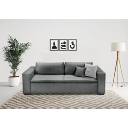 Inosign Schlafsofa »Manhattan« mit Boxspringaufbau, Bettfunktion & Bettkasten, Dauerschlafsofa Schwarz