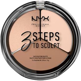 NYX Puder »Professional Makeup 3 Steps to Sculpt« Einfaches Contouring und Highlighting, gut verblendbar, cremig. 3STS01 Fair Puder von NYX