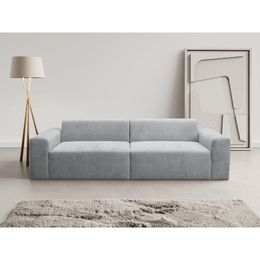 WERK2 Sofa »Zeus 3-Sitzer, Big-Sofa, Breite 256cm, Tiefe 105cm, modern und bequem« Curvy Trend 3-Sitzer mit urbaner Optik Grau