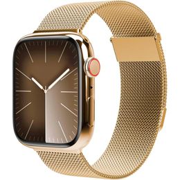 VONMÄHLEN VONMÄHLEN Smartwatch-Armband »Watch Strap - Milanese Loop 2 - Armband für Apple Watch 42/44/45/49 mm« Gold