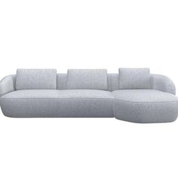 FLEXLUX Wohnlandschaft »Torino, rund, L-Form, Sofa-Ecke mit Recamiere, Longchair-Sofa« Modernes, organisches Sofa-Design, Kaltschaum,...