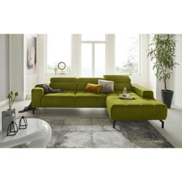 DOMO collection Ecksofa »Cunelli tolle Sitznähte als Designelement, fester Sitzkomfort, L-Form« wahlweise mit 6-fach verstellbarer...