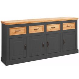 Home Affaire Sideboard »Selma« Kommode mit 4 Türen und 4 Schubkästen. Breite 192 cm anth/gebeizt Sichtbarkeit der Holzstruktur und Äste