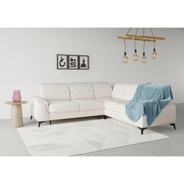 Sit & More sit&more Ecksofa &raquo;Sinatra L-Form&laquo; optinal mit Kopfteilverstellung und Armteilfunktion, Metallf&uuml;&szlig;e beige 100% Polyester