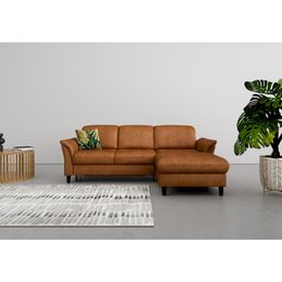 Sit & More sit&more Ecksofa &raquo;Maggiore L-Form&laquo; wahlweise mit Kopfteilverstellung, Bettfunktion und Bettkasten braun 100% Polyester