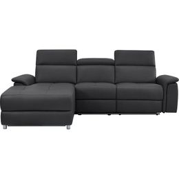 Places of Style Ecksofa »Pareli, L-Form, 259cm, m. Recamiere, Echtleder, Kunstleder, Webstoff« man. o. elektr. Relaxfunktion, USB/Kopfteilverstellg...
