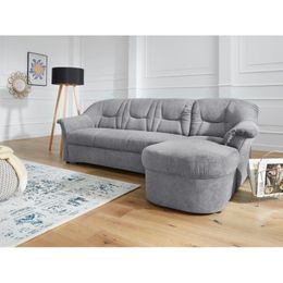 DOMO collection Ecksofa »Sarafina zeitlos und komfortabel, optional mit Federkern, L-Form« wahlweise mit Bettfunktion grau