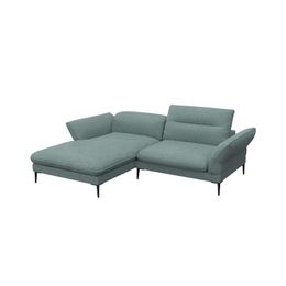 FLEXLUX Ecksofa »Salino, Funktionssofa mit Recamiere, Relaxsofa, Ecksofa« Sofa mit Arm- und Kopfteil-Verstellungen, Kaltschaum & Stahl-Wellen Sky Blue