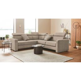 Sit & More SIT&MORE Ecksofa »Bologna L-Form« Kopfteilverstellung, wahlweise mit Bettfunktion und Schubkasten beige