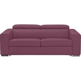 Egoitaliano Schlafsofa »Cabiria, Design und super Sitz- und Liegekomfort« Sofa inkl. Schlaffunktion, Kopfteile verstellbar, mit Metallfüßen violett