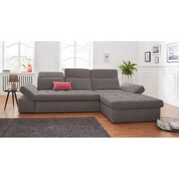 Sit & More SIT&MORE Ecksofa »Stardust L-Form« wahlweise mit Bettfunktion und Bettkasten grau