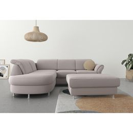 Sit & More sit&more Ecksofa &raquo;Apulia L-Form&laquo; wahlweise Bettfunktion, Bettkasten und Kopf- und Armteilverstellung beige Webstoff (100% Polyester);Struktur weich (