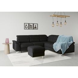 Sit & More SIT&MORE Ecksofa »Sinatra L-Form« optional mit Kopfteilverstellung und Armteilfunktion schwarz