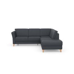 Sit & More SIT&MORE Ecksofa »Visby L-Form« Wahlweise mit Bettfunktion und Stauraum, frei im Raum stellbar dunkelgrau