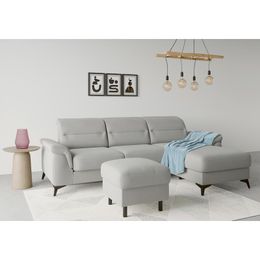 Sit & More SIT&MORE Ecksofa »Sinatra L-Form« mit Recamiere, optional mit Kopfteilverstellung und Armteilfunktion silber