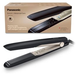 Panasonic Glätteisen »EH-HS0E« Keramik-Beschichtung mit nanoe -Technologie und 3D Keramikplatten schwarz-champagner Ergonomisches Design – liegt...