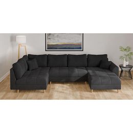 Home Affaire Wohnlandschaft &raquo;CHARRE U-Form mit Ottomane, Ma&szlig;e B/T/H: 310/161/81 cm&laquo; feine Steppung, lose R&uuml;cken- und Zierkissen, auch in Cord und 