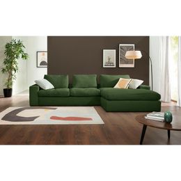 Alina Ecksofa »Sandy« mit Recamiere, in modernem Cordstoff olivgrün GCT 333