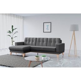 Sit & More SIT&MORE Ecksofa »Lavida L-Form« wahlweise mit Kippfunktion und Bettkasten anthrazit