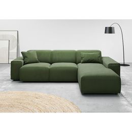Andas Ecksofa »Glimminge L-Form auch in Breitcord, Feincord + Easy care-Bezug, « Breite 264, Zierkissen oliv