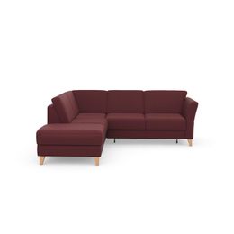 Sit & More SIT&MORE Ecksofa »Visby L-Form« Wahlweise mit Bettfunktion und Stauraum, frei im Raum stellbar bordeaux