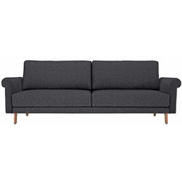 Creation BY ROLF BENZ 2-Sitzer &raquo;CR.450, Designsofa, Loungesofa&laquo; modern Landhaus, F&uuml;&szlig;e in Nussbaum, Breite 168 cm schwarz NaturLEDER OSKAR (echtes 