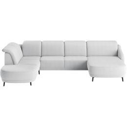 Sit & More sit&more Wohnlandschaft &raquo;Blues U-Form&laquo; inkl. Kopfteilverstellung, wahlweise mit Klapptisch und USB silber 100% Polyester