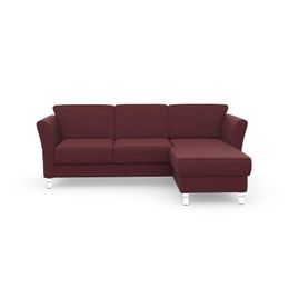 Sit & More SIT&MORE Ecksofa »Visby L-Form« wahlweise mit Bettfunktion und Bettkasten, frei im Raum stellbar bordeaux