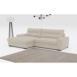 COTTA Ecksofa &raquo;Cappa L-Form&laquo; wahlweise mit Bettfunktion & Bettkasten beige 100% POLYESTER (PES)