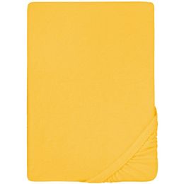Biberna Spannbettlaken &raquo;Pepe&laquo; weicher Frottee-Stretch goldfarben Obermaterial: 80% Baumwolle, 20% Polyester B/L: 200 cm