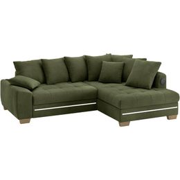 MR. COUCH Ecksofa »Nikita II, L-Form« RGB-LED, Bluetooth-Soundsystem, wahlweise mit Bett, Bettkasten Memphis 12 green