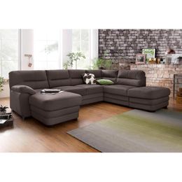 COTTA Wohnlandschaft &raquo;Royale U-Form&laquo; wahlweise mit Bettfunktion braun Luxus-Kunstleder, frei im Raum stellbar;Luxus-Microfaser (100% Polyester), frei 