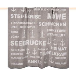 Pad Wohndecke »TYPO OSTSEE« Made in Europe, Kuscheldecke light grey Obermaterial: 60% Baumwolle, 40% Polyacryl B/L: 150 cm x 200 cm