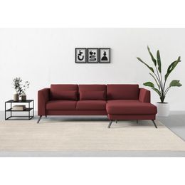 Sit & More SIT&MORE Ecksofa »Lindholm L-Form« mit Sitztiefenverstellung und Federkern bordeaux