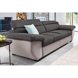COTTA 2,5-Sitzer &raquo;Speedway&laquo; Big-Sofa mit Kopfteilverstellung beige Kunstleder SOFTLUX / Luxus-Microfaser (100% Polyester);Flachgewebe (100% Polyester)