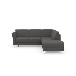 Sit & More SIT&MORE Ecksofa »Visby L-Form« Wahlweise mit Bettfunktion und Stauraum, frei im Raum stellbar grau