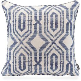 HOCK H.O.C.K. Dekokissen &raquo;Toledo&laquo; Outdoor, Ikat-Muster, schmutz-& wasserabweisend, mit Rei&szlig;verschluss beige, blau, navy + gemustert Obermaterial: 95%...
