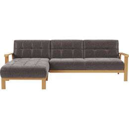 Sit & More SIT&MORE Ecksofa »Billund L-Form« Armlehnen aus eichefarbigem Buchenholz, verschiedene Bezüge und Farben anthrazit