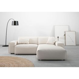 Andas Ecksofa »Glimminge L-Form auch in Breitcord, Feincord + Easy care-Bezug, « Breite 234, Zierkissen snow