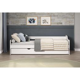 Home Affaire Holzbett »Avesta Bett Ausziehbett Daybett Gästebett Funktionsbett« 1 tlg. Weißes Massivholz Bett mit Auszieh-Funktion - 90x200 cm...