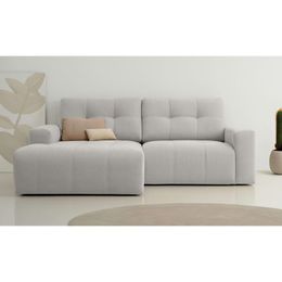Home Affaire Ecksofa »Turnon, Lounge-sofa, Breite 221 cm« Chenille, mit Knopf- und Doppelsteppung, elegantes Aussehen light grey 100%...