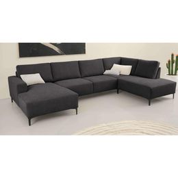 Home Affaire Wohnlandschaft »Tournon U-Form, XXL Sofa, Breite 333 cm, Webstoff, Chenille« Designsofa im nordischen Stil, Wellenunterfederung,...