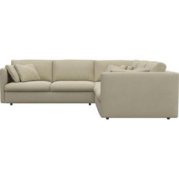 FLEXLUX Ecksofa »Lovane gleichschenklig, bequem und komfortabel« Weich & anschmiegsam, große Sitztiefe auf Kaltschaum, Dekokissen inkl. Sandy Beige