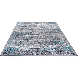 Gino Falcone Teppich »Orelia 102« rechteckig 7 mm Höhe Kurzflor, modernes Design, mit leichtem Glanz, Wohnzimmer blau Obermaterial: 55% Polyester,...