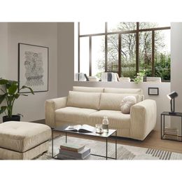ED EXCITING DESIGN 2-Sitzer »Barura« Big-Sofa mit 2 Nierenkissen beige