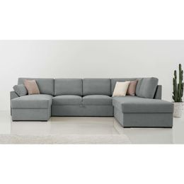 Home Affaire Wohnlandschaft &raquo;Citry&laquo; Breite 309 cm, Chenille, Bettfunktion, Bettkasten, U-Form grau 100% polyester
