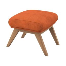 FLEXLUX Polsterhocker &raquo;Adria&laquo; Fu&szlig; Eiche, Fu&szlig;hocker f&uuml;r Ohrensessel orange 85% Polyester/15%Polyamide
