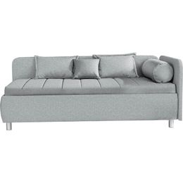 Alina Schlafsofa »Kiana« mit Bettkasten und Zierkissen, Liegefläche 90/200 cm oder 100/200 cm grauweiß TMD 9