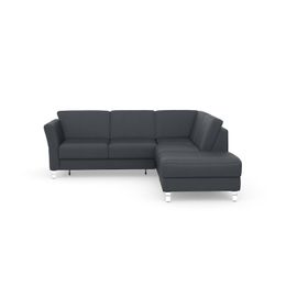 Sit & More SIT&MORE Ecksofa »Visby L-Form« Wahlweise mit Bettfunktion und Stauraum, frei im Raum stellbar dunkelgrau