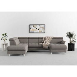 Sit & More SIT&MORE Wohnlandschaft »Marano U-Form« inklusive Kopfteilverstellung, wahlweise mit Bettfunktion, Bettkasten grau 38